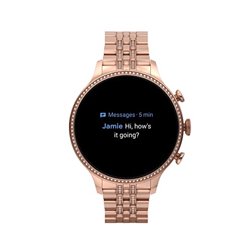 Fossil Unisex Gen 6 42mm Stainless Steel Touchscreen Smart Watch, Fitness Tracker, Color: Rose Gold (Model: FTW6077V)