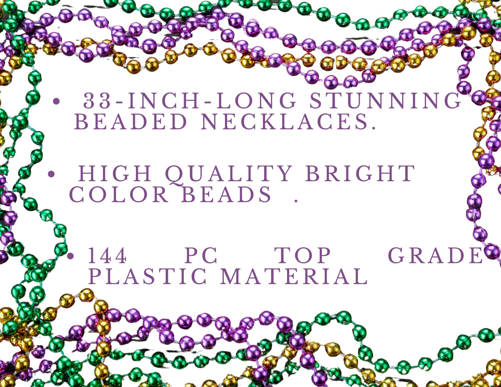 Mardi Gras Beads (144 Pieces) by Oojami