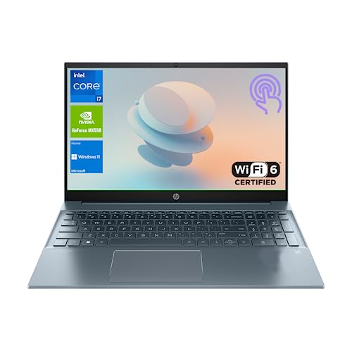 HP 2023 Pavilion Laptop, 15.6" FHD Touchscreen Display, Intel Core i7-1355U Processor, NVIDIA GeForce MX550, 32GB RAM, 1TB SSD, Wi-Fi 6, HDMI, Webcam, Backlit KB, Windows 11 Home, Blue