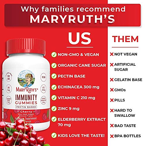 MaryRuth Organics Vitamin B12 Spray & Elderberry Gummies for Immune Support (Cherry) Bundle Liquid Spray for Nerve Function & Energy Boost | Organic Ingredients for Adults & Kids with Echinacea,