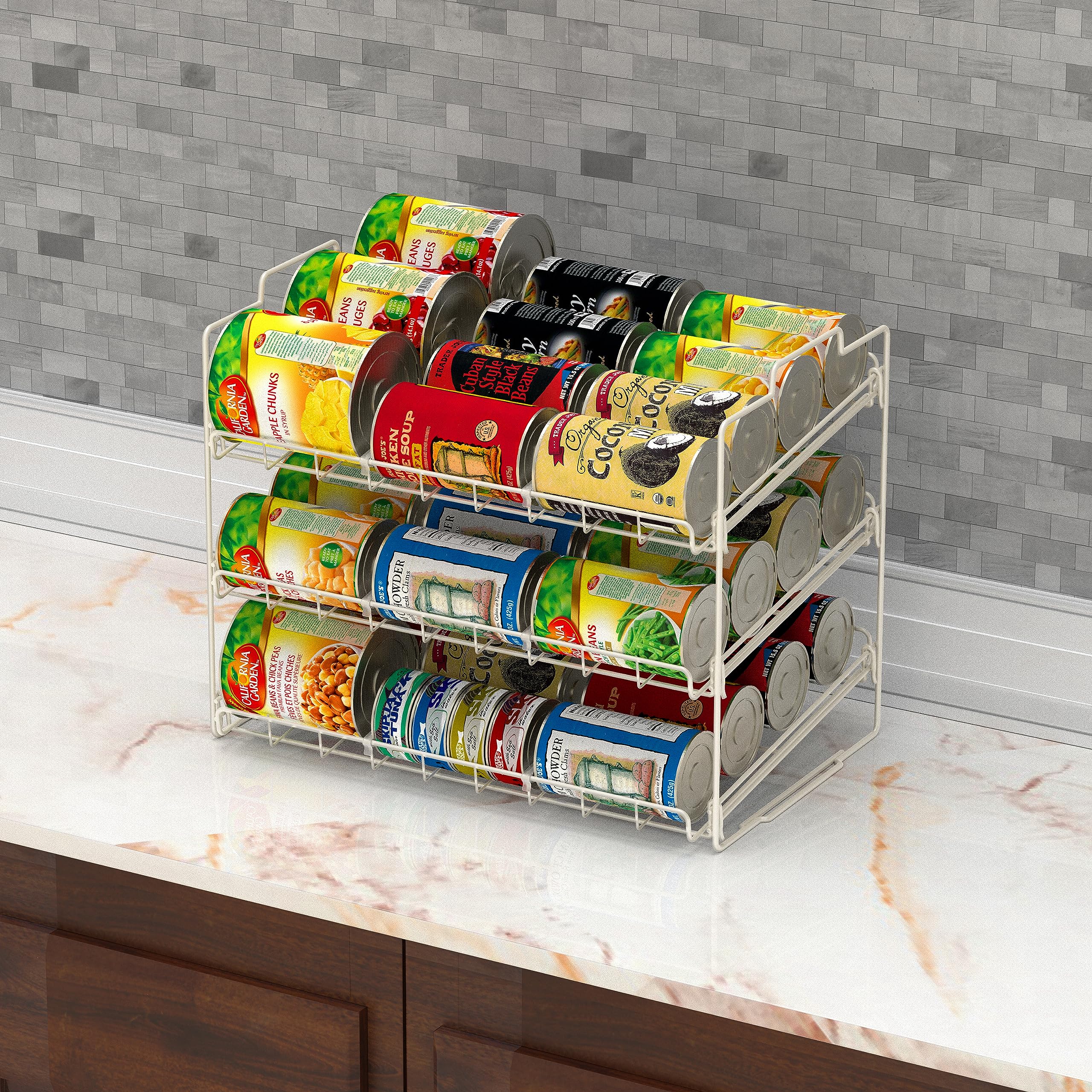 DecoBros Supreme Stackable Can Rack Organizer, White