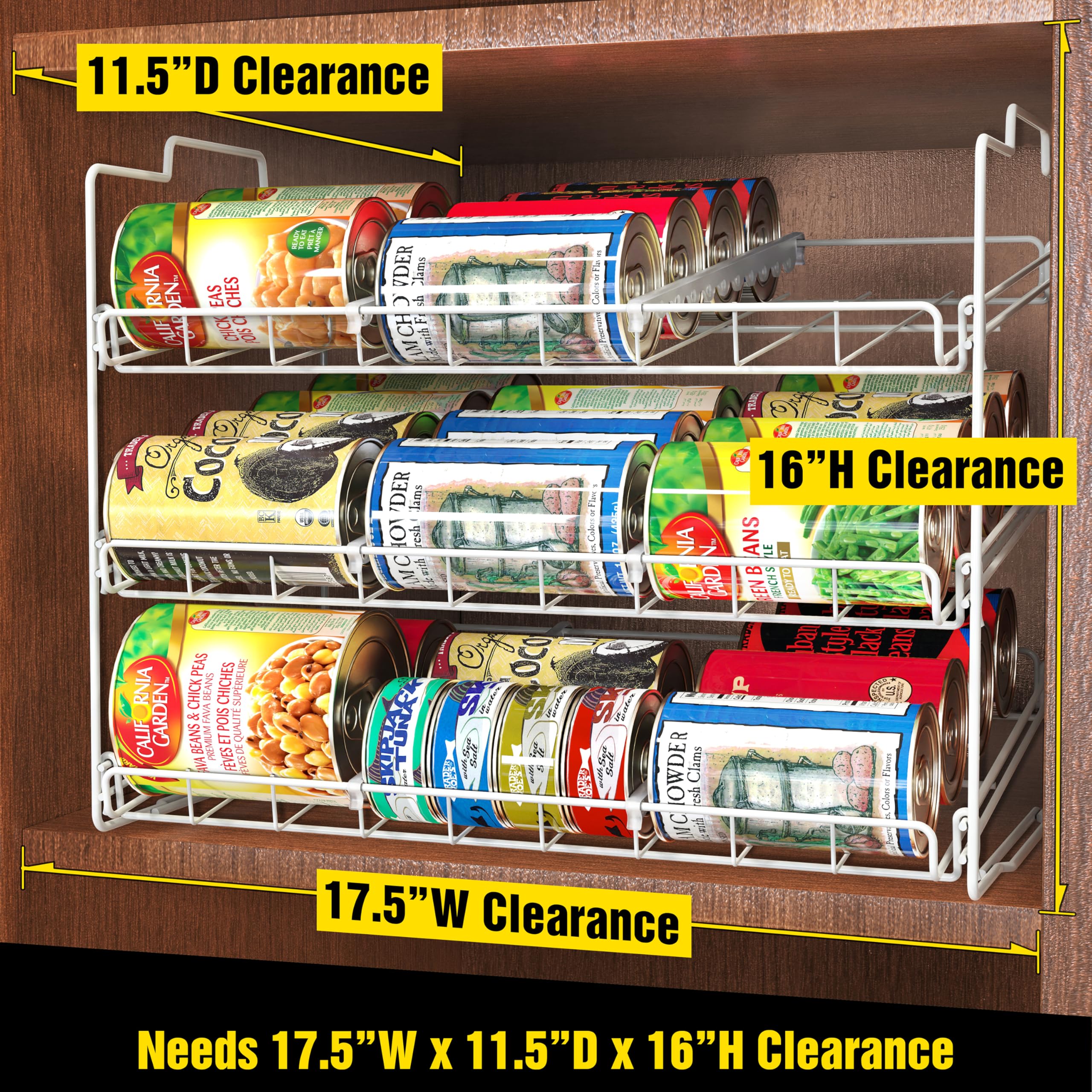 DecoBros Supreme Stackable Can Rack Organizer, White