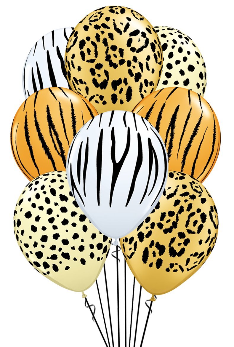 Qualatex Safari Assortment Biodegradable Latex Balloons, 11-Inches (12-Units)