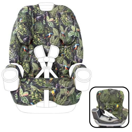 UKJE Liner Car Seat Cover Compatible with Graco 4ever DLX 4-in-1 Car Seat, CPSC Compliant Standards, Car Seat Liner Protector, Convertible Car Seat, Travel Accessories, Cotton Cover - Green Monkey