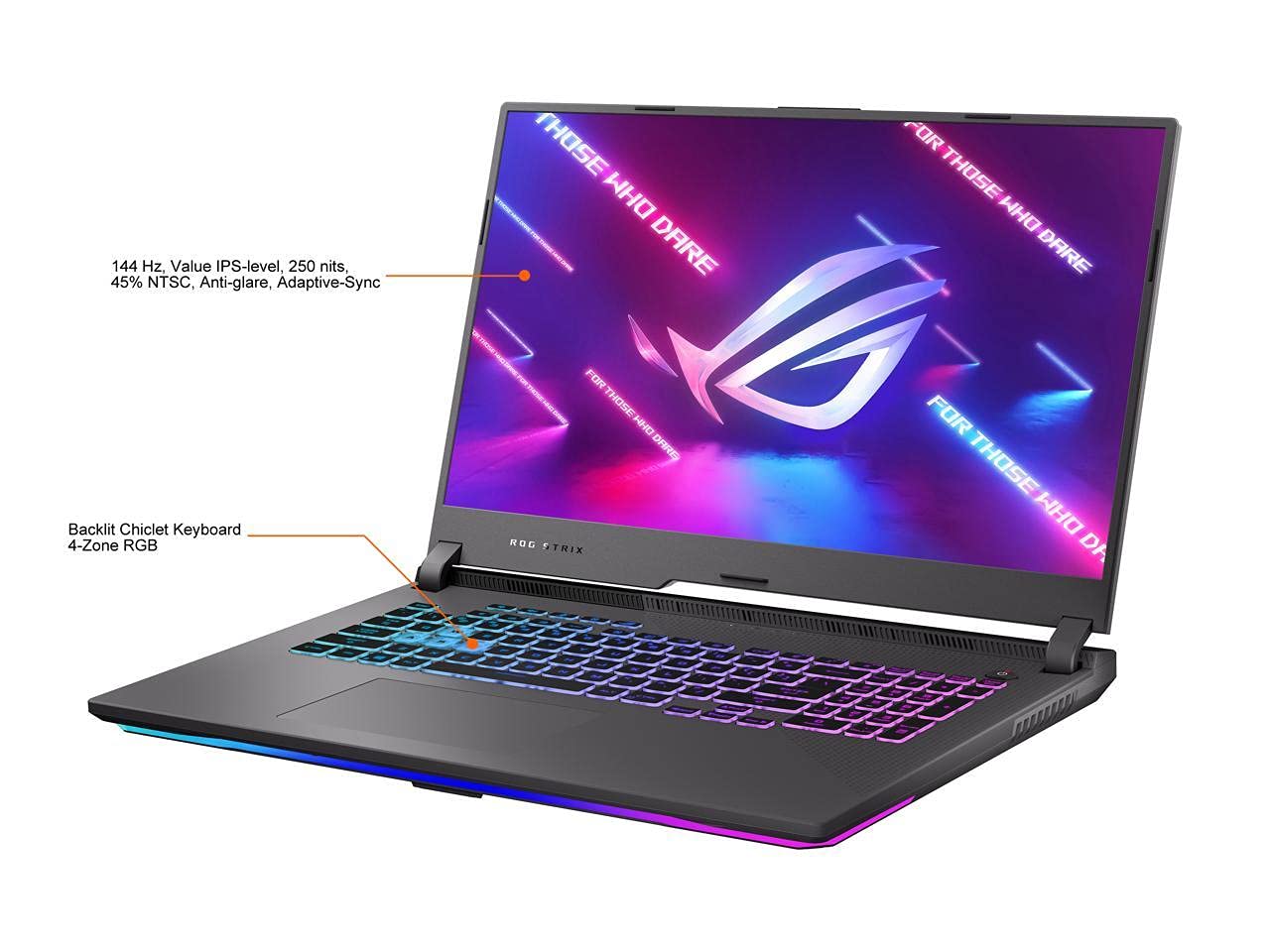 ASUS ROG Strix G17 Gaming Laptop, 17.3" 144 Hz FHD IPS, NVIDIA GeForce RTX 3060 GPU(130W), AMD Ryzen 9 5900HX Processor, 32 GB DDR4, 1TB PCIe NVMe SSD, RGB Keyboard, Windows 10, Tikbot HDMI Cable