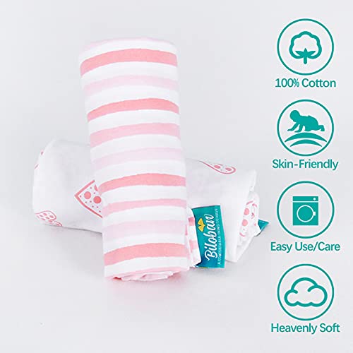 Bassinet Sheets Fits 20" x 30" AMKE, Graco Travel Lite Crib, Maxi-COSI Iora and Simmons Kids Bassinet(not for Twins), 2 Pack, 100% Jersey Cotton, Breathable and Soft, Pink(Envelope Style)