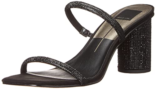 Dolce Vita Women's Noles Chunky Round Heel, Black Rhinestone, 8.5