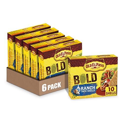 Old El Paso Stand ‘N Stuff Taco Shells, Zesty Ranch Flavored, Gluten Free Crunchy Corn Taco Shells, 10 Count, 5.4 oz (Pack of 6)