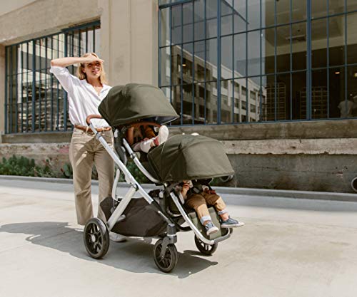 UPPAbaby Vista V2 Stroller - Jordan (Charcoal Melange/Silver/Black Leather) + Upper Adapters + RumbleSeat V2- Jordan (Charcoal Melange/Silver/Black Leather)