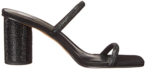 Dolce Vita Women's Noles Chunky Round Heel, Black Rhinestone, 8.5