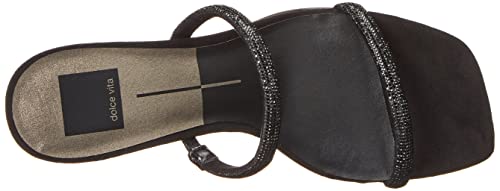 Dolce Vita Women's Noles Chunky Round Heel, Black Rhinestone, 8.5