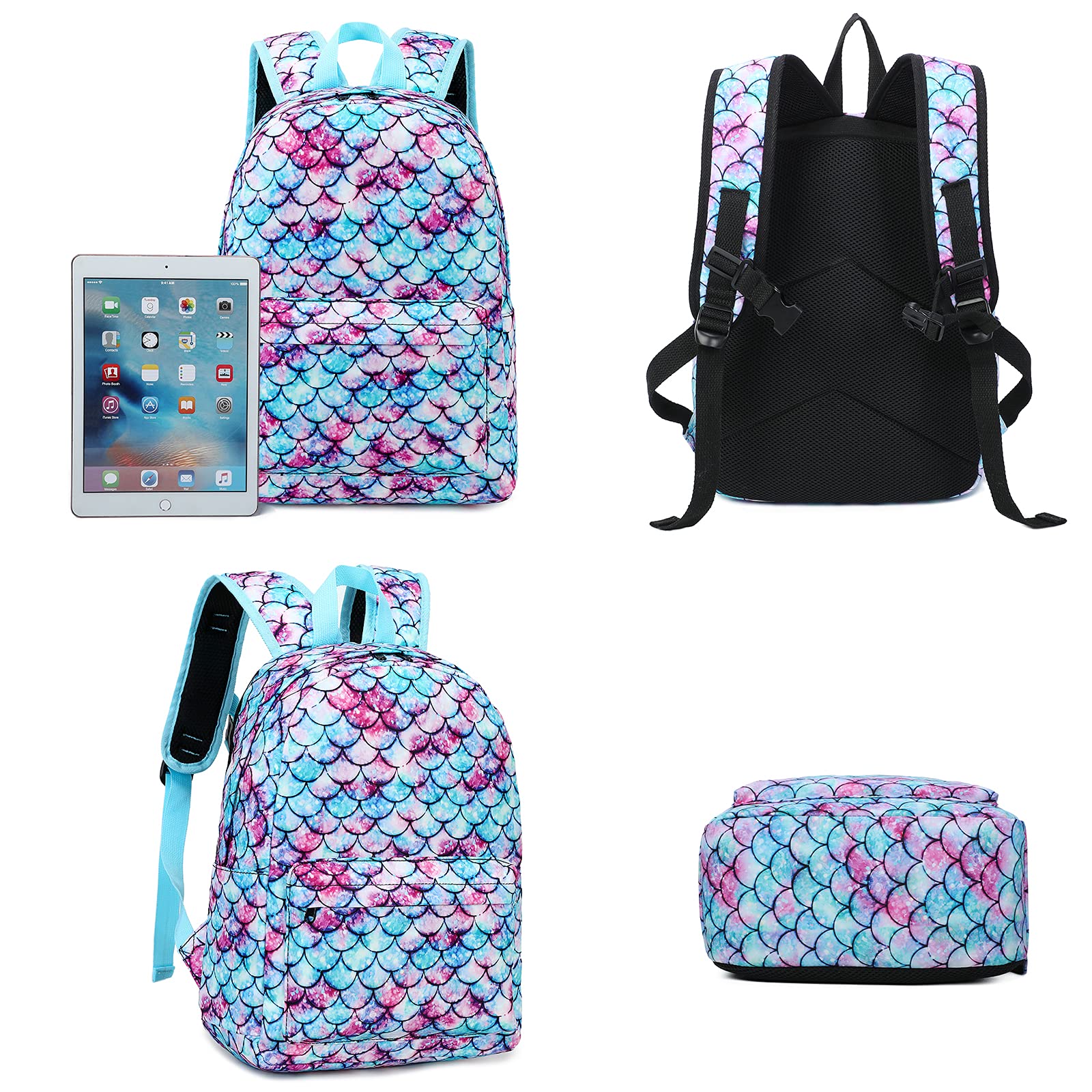 Girls Backpack Preschool School Bag for Kids Elementary Kindergarten Backpack Bookbag (Mermaid)