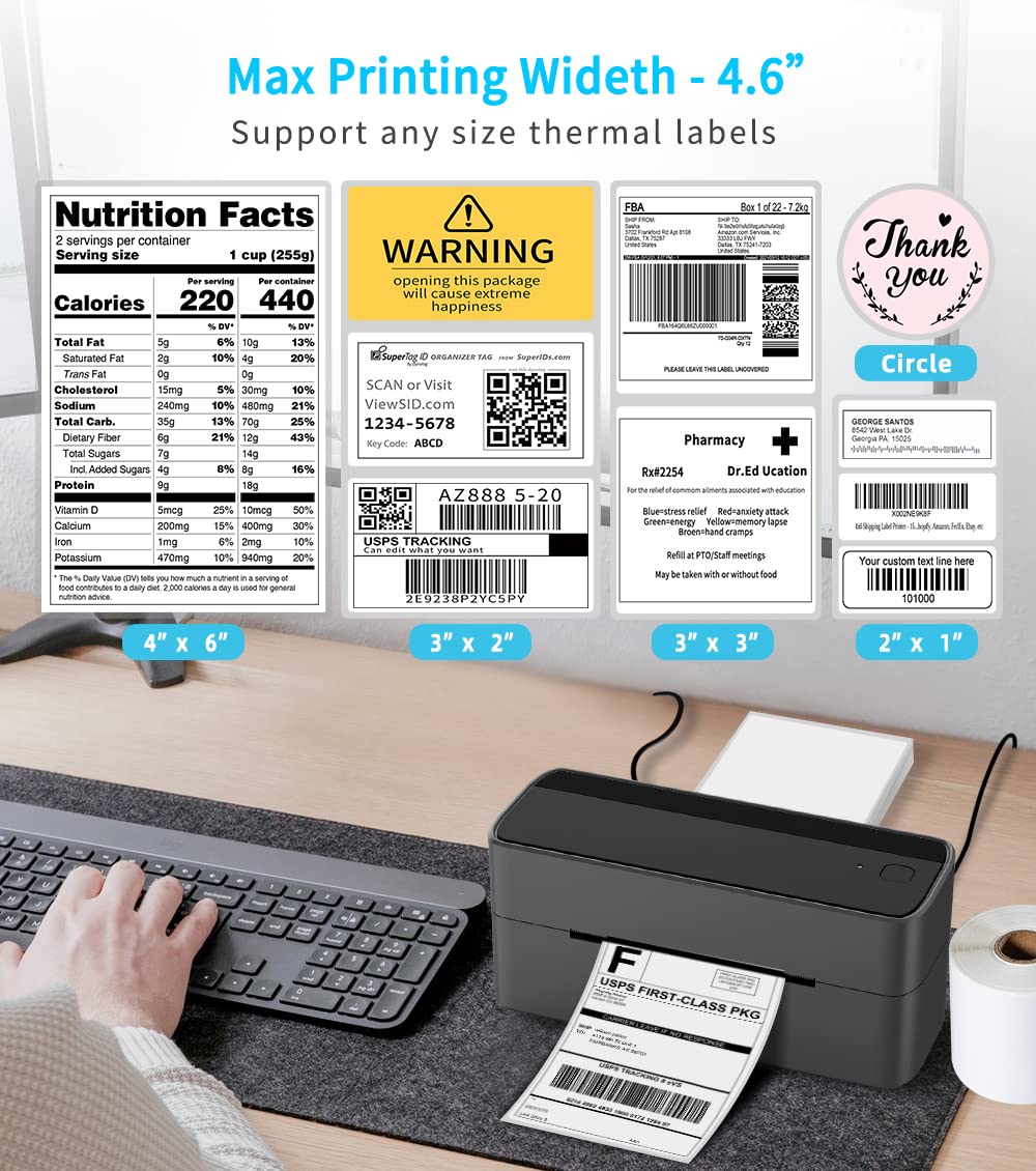 Thermal Label Printer, Phomemo Shipping Label Printer, Thermal Printer for Small Business Compatible with Mac Windows and Chromebook, Widely Used for Amazon, Ebay, Shopify, Etsy, UPS, USPS, FedEx, DHL