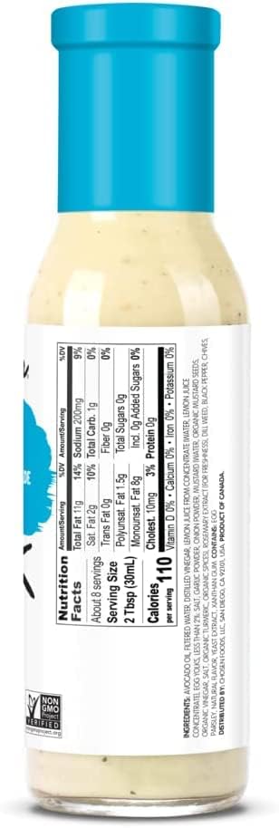 Chosen Foods, Ranch Dressing and Marinade, Made With Avocado Oil, 8 Ounces (Pack Of 6)