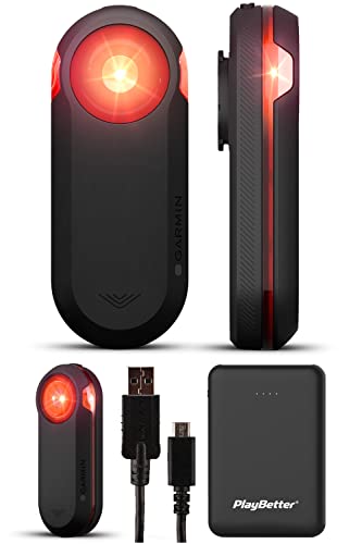 Garmin Varia RTL515 Rearview Radar & Tail Light Power Bundle | with PlayBetter Portable Charger | Pairs with Garmin Edge GPS | Bike Safety, Incoming Cars Alerts & Bright Tail Light | 010-02376-00