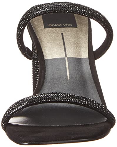 Dolce Vita Women's Noles Chunky Round Heel, Black Rhinestone, 8.5