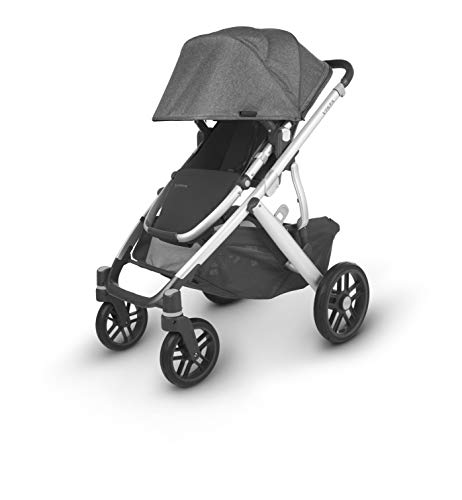 UPPAbaby Vista V2 Stroller - Jordan (Charcoal Melange/Silver/Black Leather) + Upper Adapters + RumbleSeat V2- Jordan (Charcoal Melange/Silver/Black Leather)