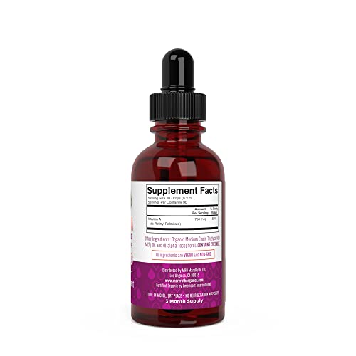 Vegan Liquid Vitamin D3 & USDA Organic Vitamin A Liquid Drops Bundle by MaryRuth's | Immune Support | Eye Health | Skin Health | Sugar Free | Vegan | Non-GMO | Gluten Free.