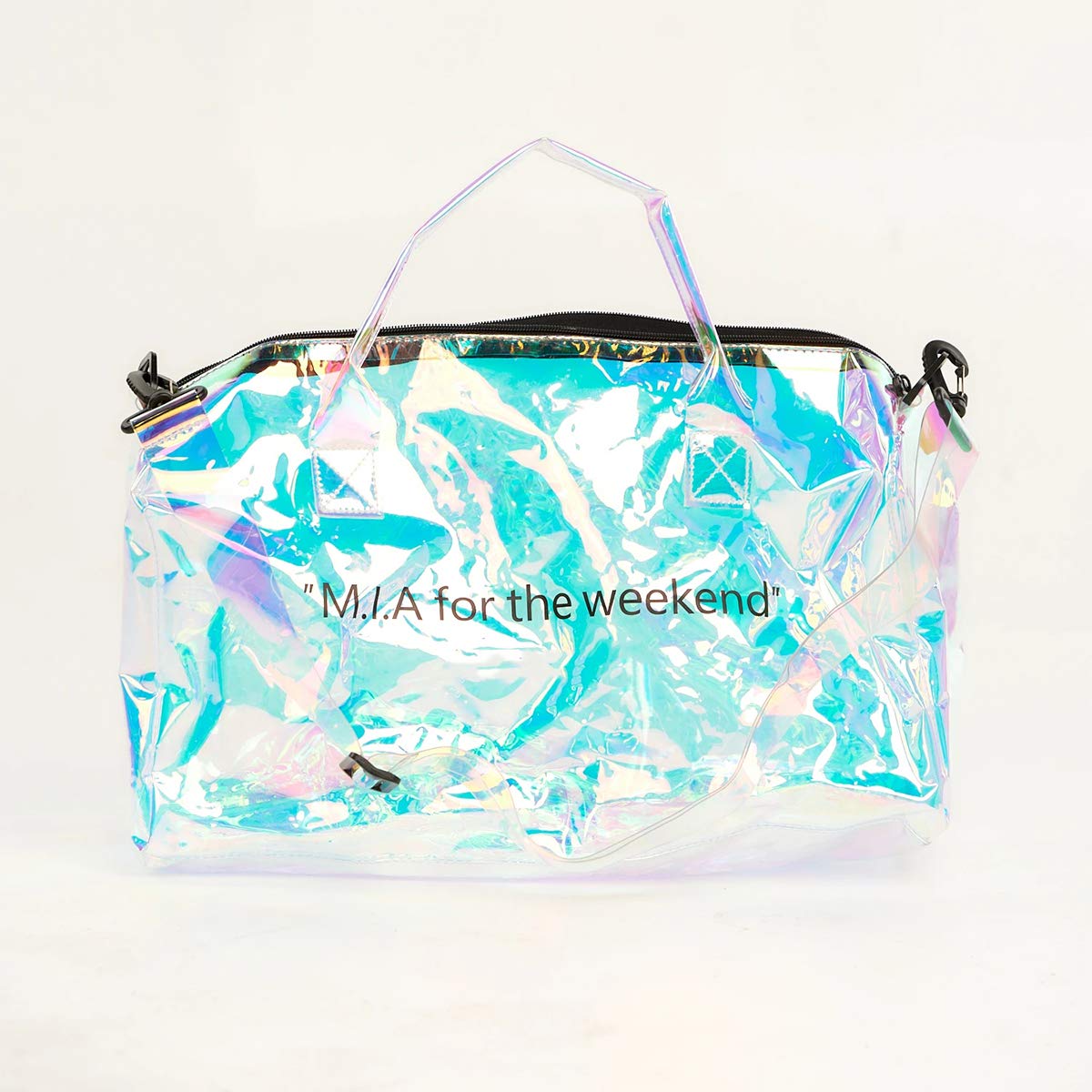 langweixiong Jelly PVC Clear Bags For Women Crossbody Shoulder Stadium Beach Handbags (SYMPHONY LASER)