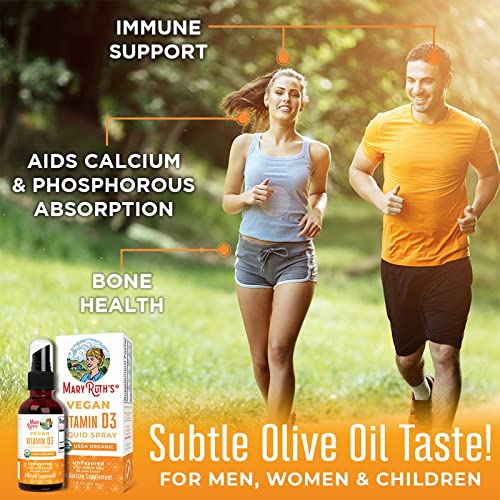 Vegan Liquid Vitamin D3 & USDA Organic Vitamin A Liquid Drops Bundle by MaryRuth's | Immune Support | Eye Health | Skin Health | Sugar Free | Vegan | Non-GMO | Gluten Free.