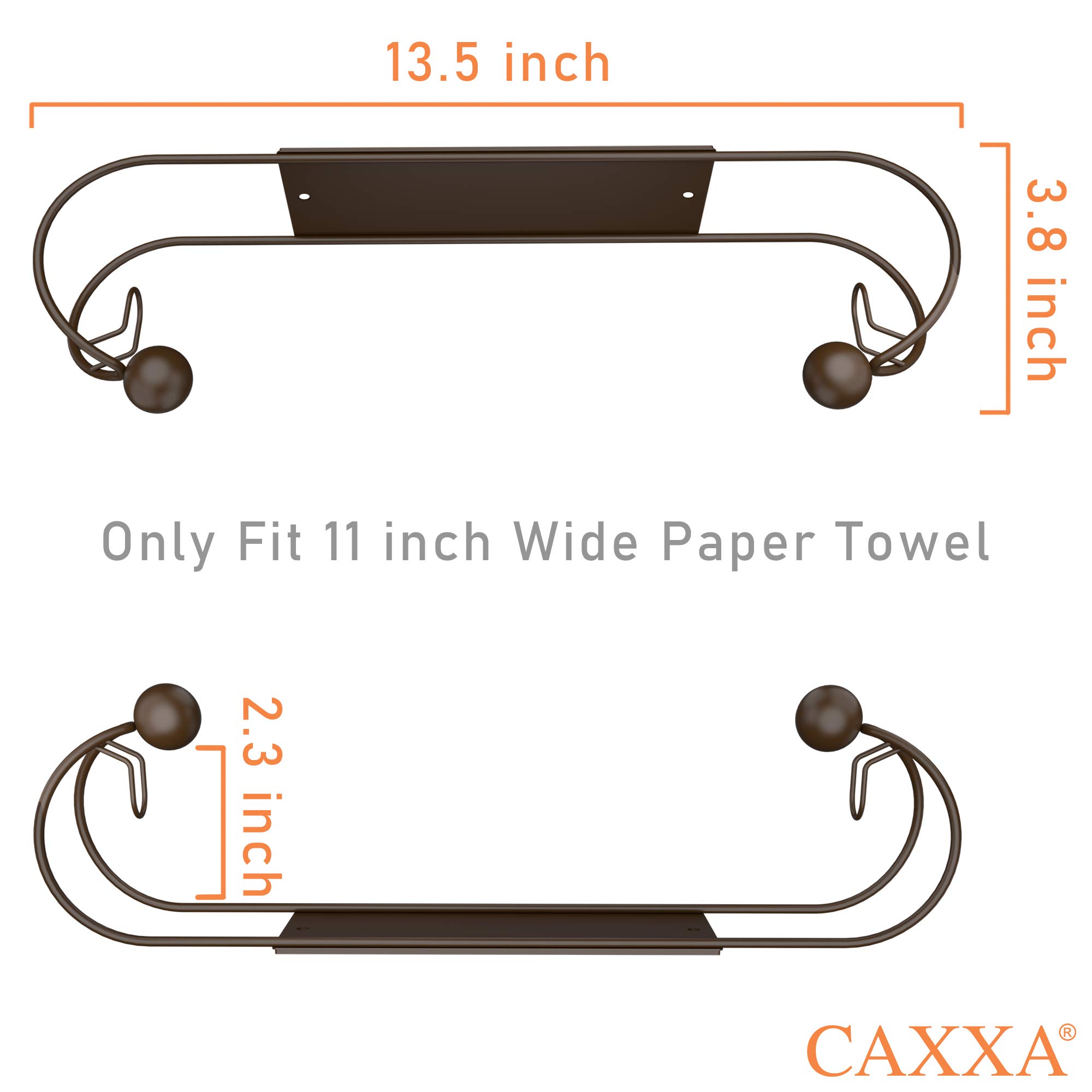 CAXXA Adhesive Under Cabinet Paper Towel Holder Dispenser with Screws for Kitchen Utility Room Laundry Pantry (1, Bronze)