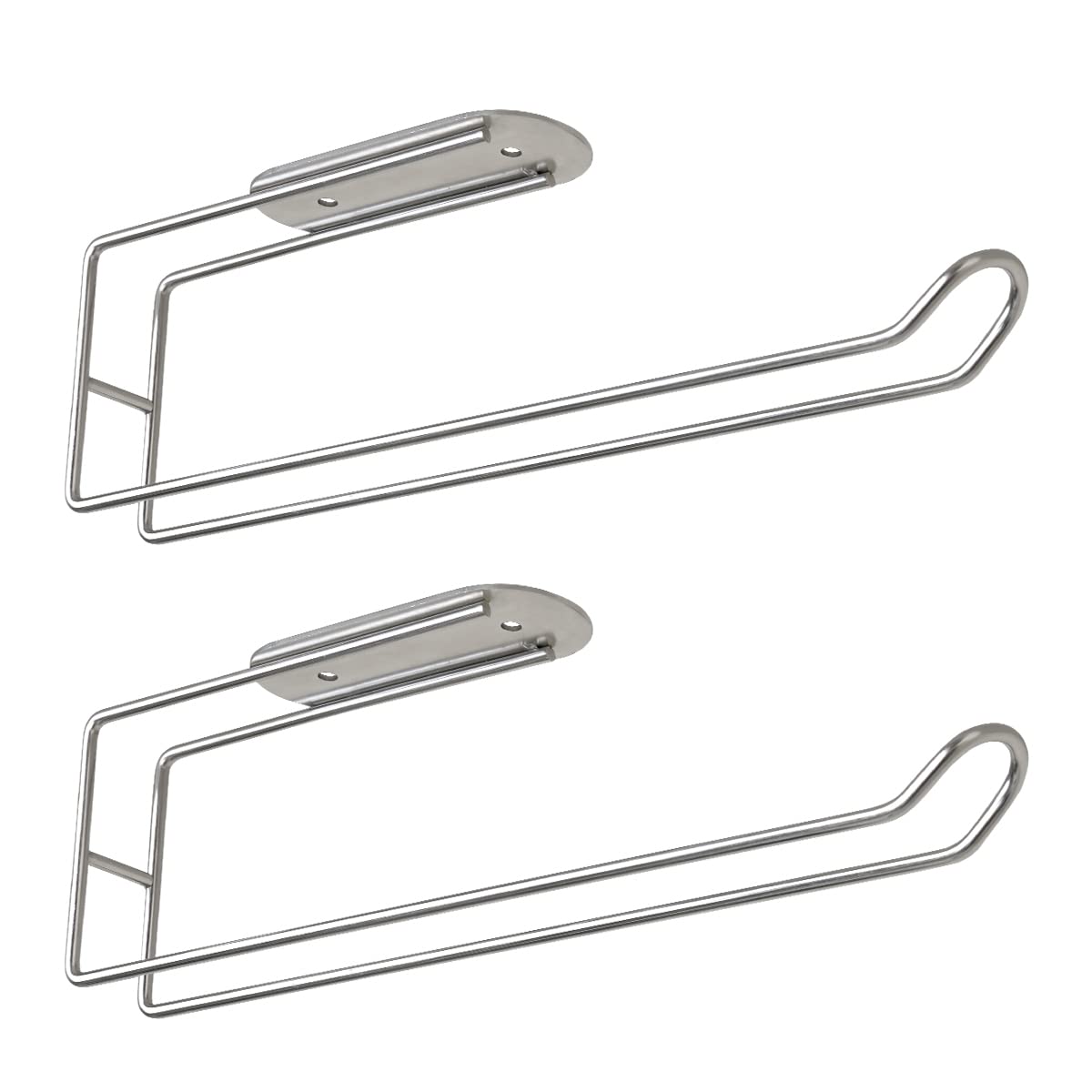 Paper Towel Holder Under Cabinet, H-SPACE Wall Mount Paper Towel for Kitchen, Self-Adhesive and Drilling Paper Towel Bar, Paper Towel Rack, SUS201 Stainless Steel 11 inch (Silver, 2PC)