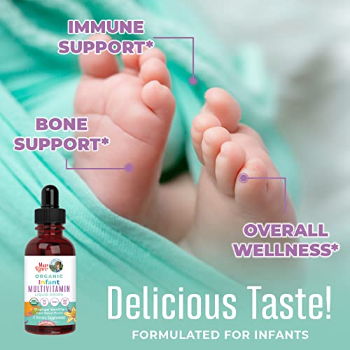 USDA Organic Multivitamin Liquid Drops for Infant & Infant Liquid Ionic Zinc Bundle by MaryRuth's | Immune Support & Overall Wellness | Vegan | Non-GMO | Gluten Free.