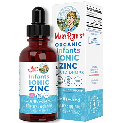 USDA Organic Multivitamin Liquid Drops for Infant & Infant Liquid Ionic Zinc Bundle by MaryRuth's | Immune Support & Overall Wellness | Vegan | Non-GMO | Gluten Free.