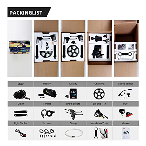 BAFANG Latest mid Drive Motor 1000W 50.4V Ebike Mid Motor Electric Bike Conversion Kit with Large Power 19Ah/50.4Ah Battery and Fast Charger with Upgrade DPC 181 LCD Display DIY Engine Series