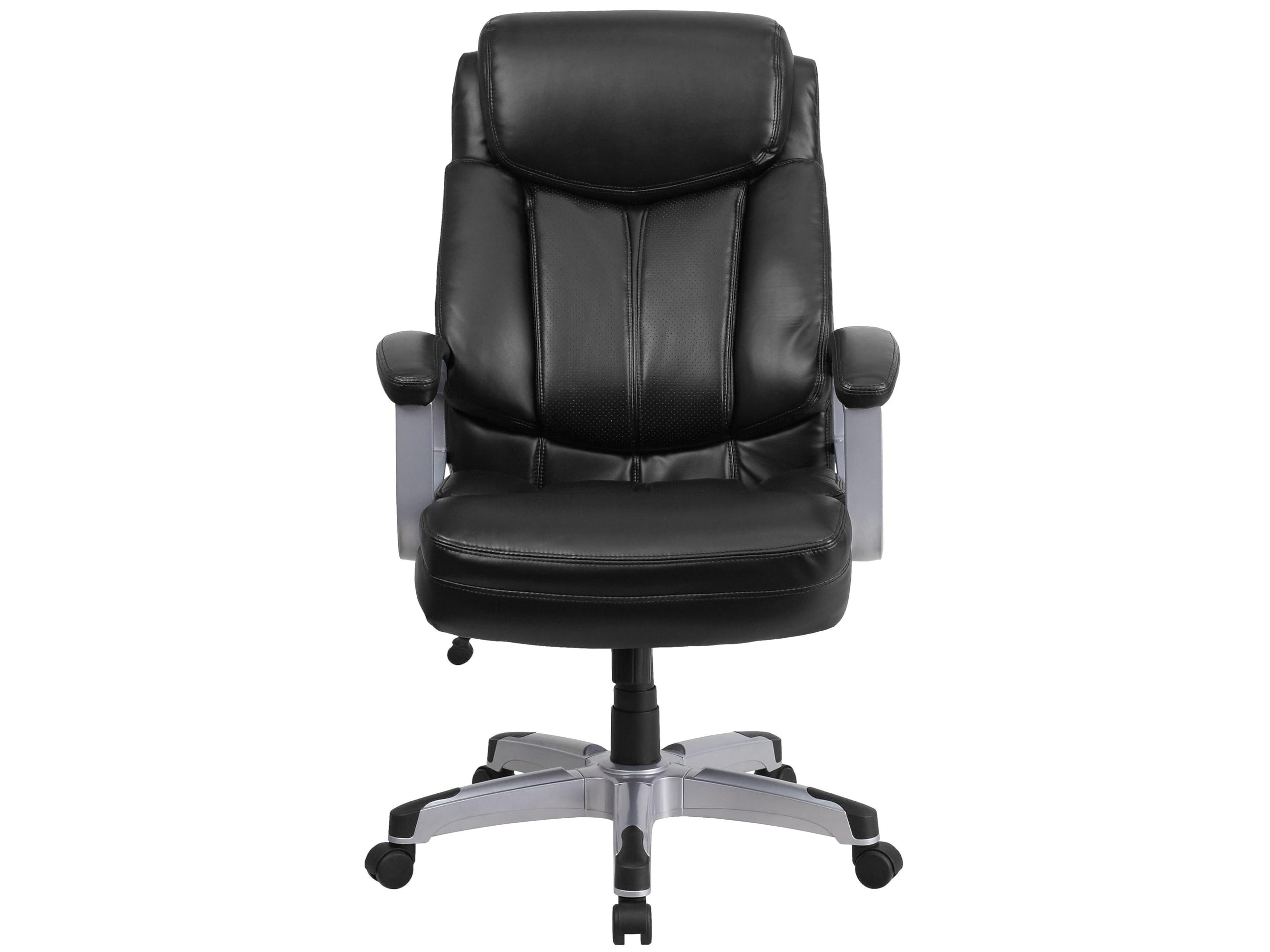 Flash Furniture HERCULES Series Big & Tall 500 lb. Rated Black LeatherSoft Executive Swivel Ergonomic Office Chair with Arms