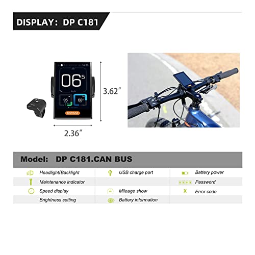 BAFANG Latest mid Drive Motor 1000W 50.4V Ebike Mid Motor Electric Bike Conversion Kit with Large Power 19Ah/50.4Ah Battery and Fast Charger with Upgrade DPC 181 LCD Display DIY Engine Series