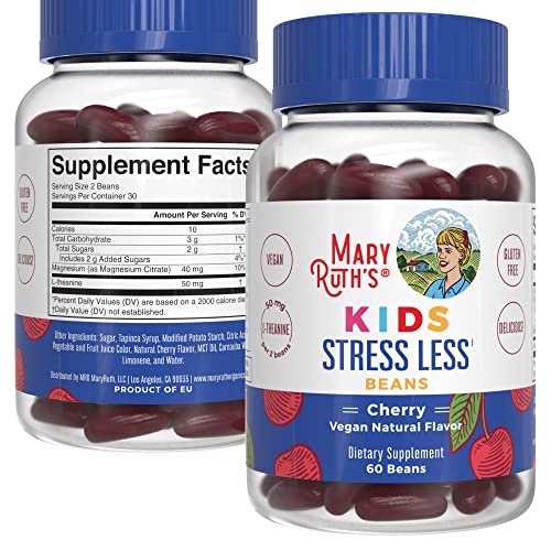 Stress Relief Vita-Beans for Kids & Kids Multivitamin Gummies Bundle by MaryRuth's | Magnesium Citrate & L-Theanine | Natural Calm, Relaxation, Stress and Mood Support | Immune Support