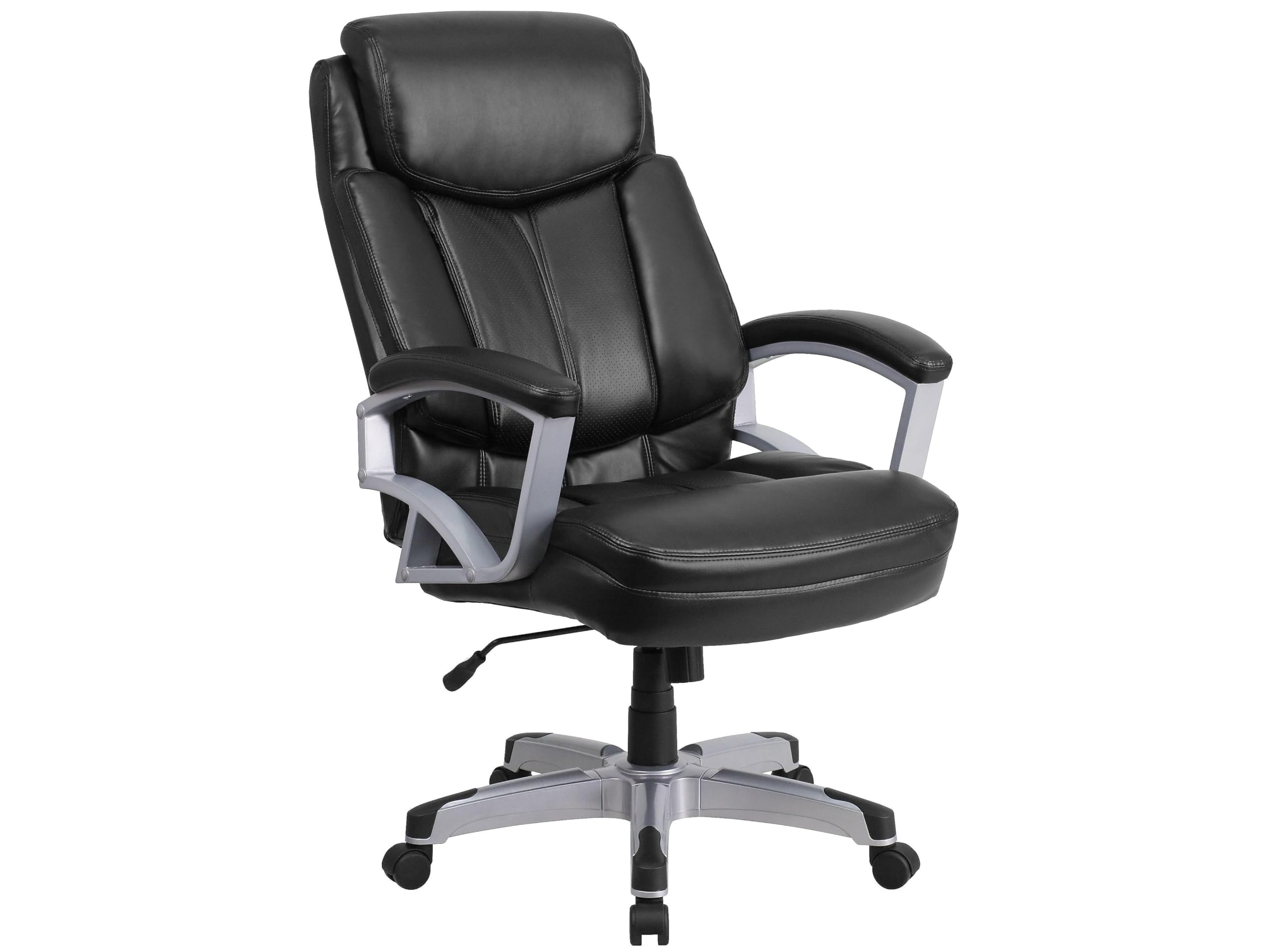 Flash Furniture HERCULES Series Big & Tall 500 lb. Rated Black LeatherSoft Executive Swivel Ergonomic Office Chair with Arms