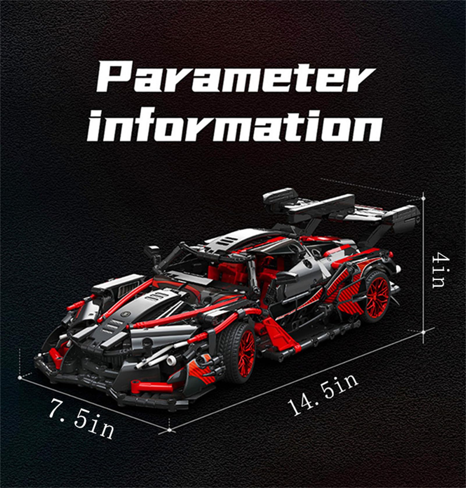 CAEROKEERL Car Block Toy Set -1392 Pieces, MOC Block Super Car Model Kit, for Children and Boys' Play Ages 8-12-14 and Older