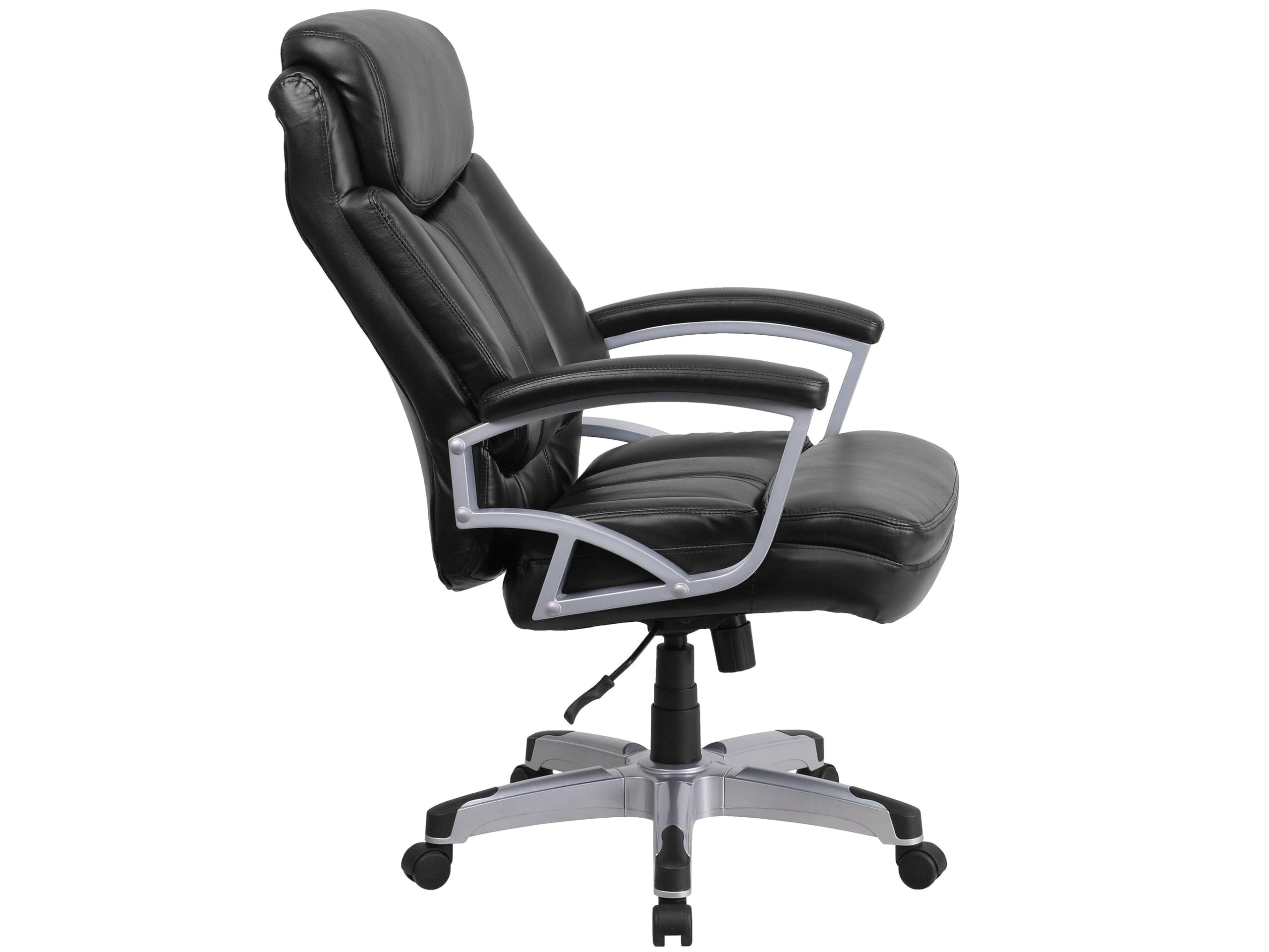 Flash Furniture HERCULES Series Big & Tall 500 lb. Rated Black LeatherSoft Executive Swivel Ergonomic Office Chair with Arms