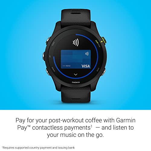 Garmin 010-02641-20 Forerunner® 255 Music, GPS Running Smartwatch with Music, Advanced Insights, Long-Lasting Battery, Black