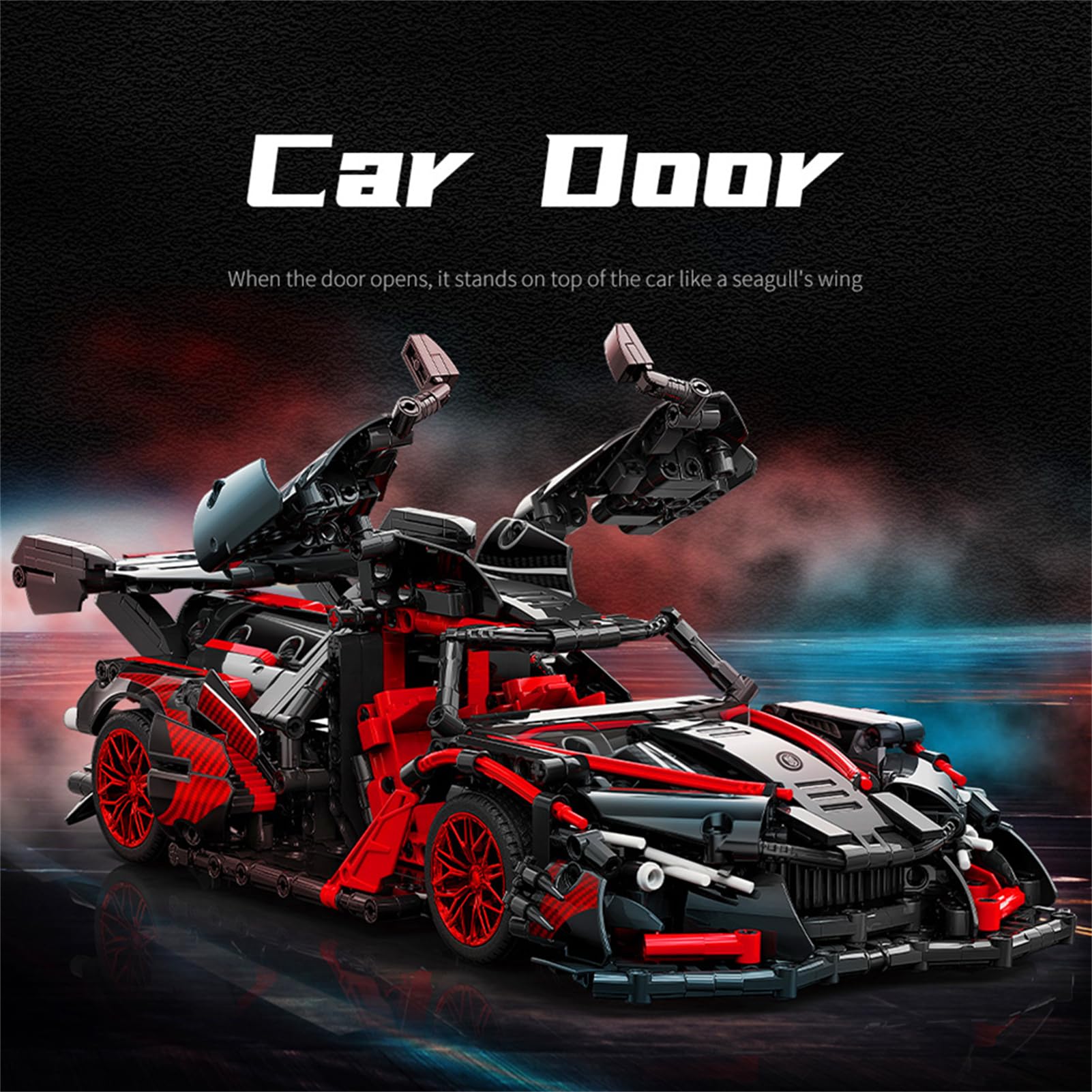 CAEROKEERL Car Block Toy Set -1392 Pieces, MOC Block Super Car Model Kit, for Children and Boys' Play Ages 8-12-14 and Older