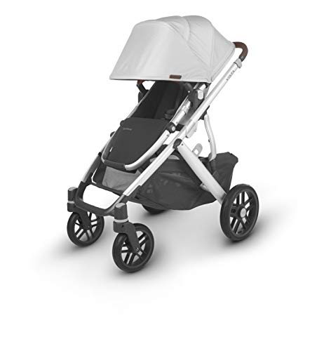 UPPAbaby Vista V2 Stroller - Bryce (White Marl/Silver/Chestnut Leather) + Piggyback for Vista & Vista V2