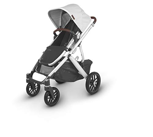 UPPAbaby Vista V2 Stroller - Bryce (White Marl/Silver/Chestnut Leather) + Piggyback for Vista & Vista V2