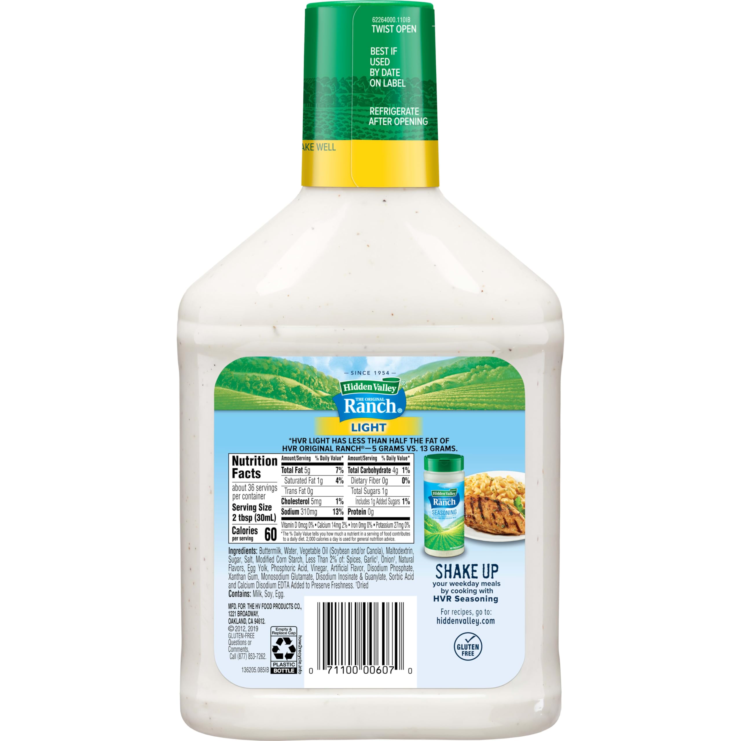 Hidden Valley Original Ranch Light Topping and Dressing, Gluten Free, 36 Ounce Bottle (Package May Vary)