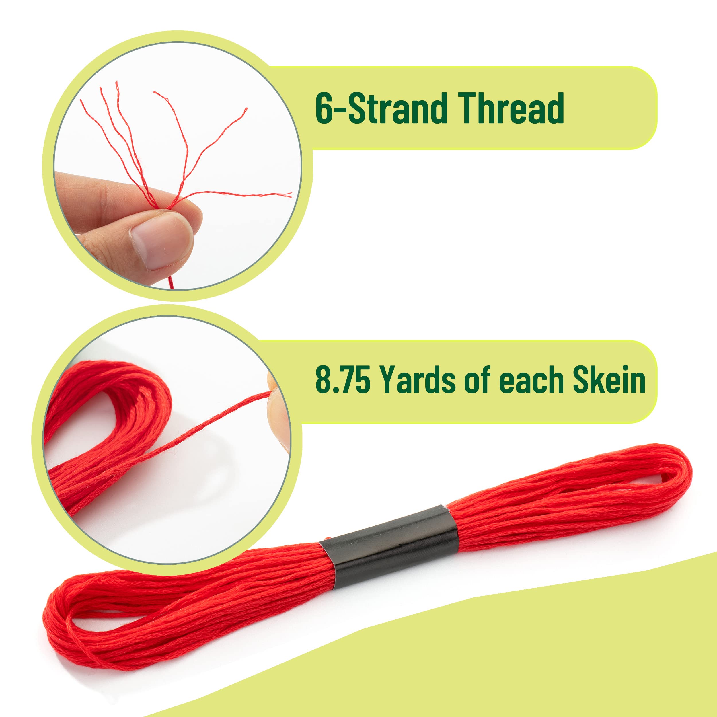 Mr. Pen- Embroidery Floss, 50 Skeins, Rainbow Colors Embroidery Thread with 5 Needles, Cross Stitch Thread, Friendship Bracelet String, Thread for Bracelet Making, Craft String, Strings for Bracelets