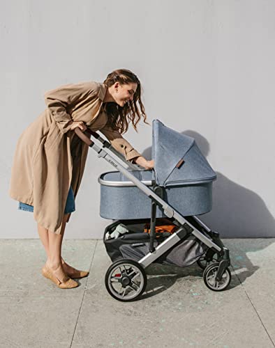 Cruz V2 Stroller - Lucy (Rosewood mélange/Carbon/Saddle Leather) + Bassinet - Lucy (Rosewood mélange/Carbon)