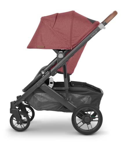 Cruz V2 Stroller - Lucy (Rosewood mélange/Carbon/Saddle Leather) + Bassinet - Lucy (Rosewood mélange/Carbon)