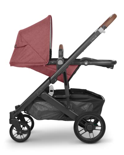 Cruz V2 Stroller - Lucy (Rosewood mélange/Carbon/Saddle Leather) + Bassinet - Lucy (Rosewood mélange/Carbon)