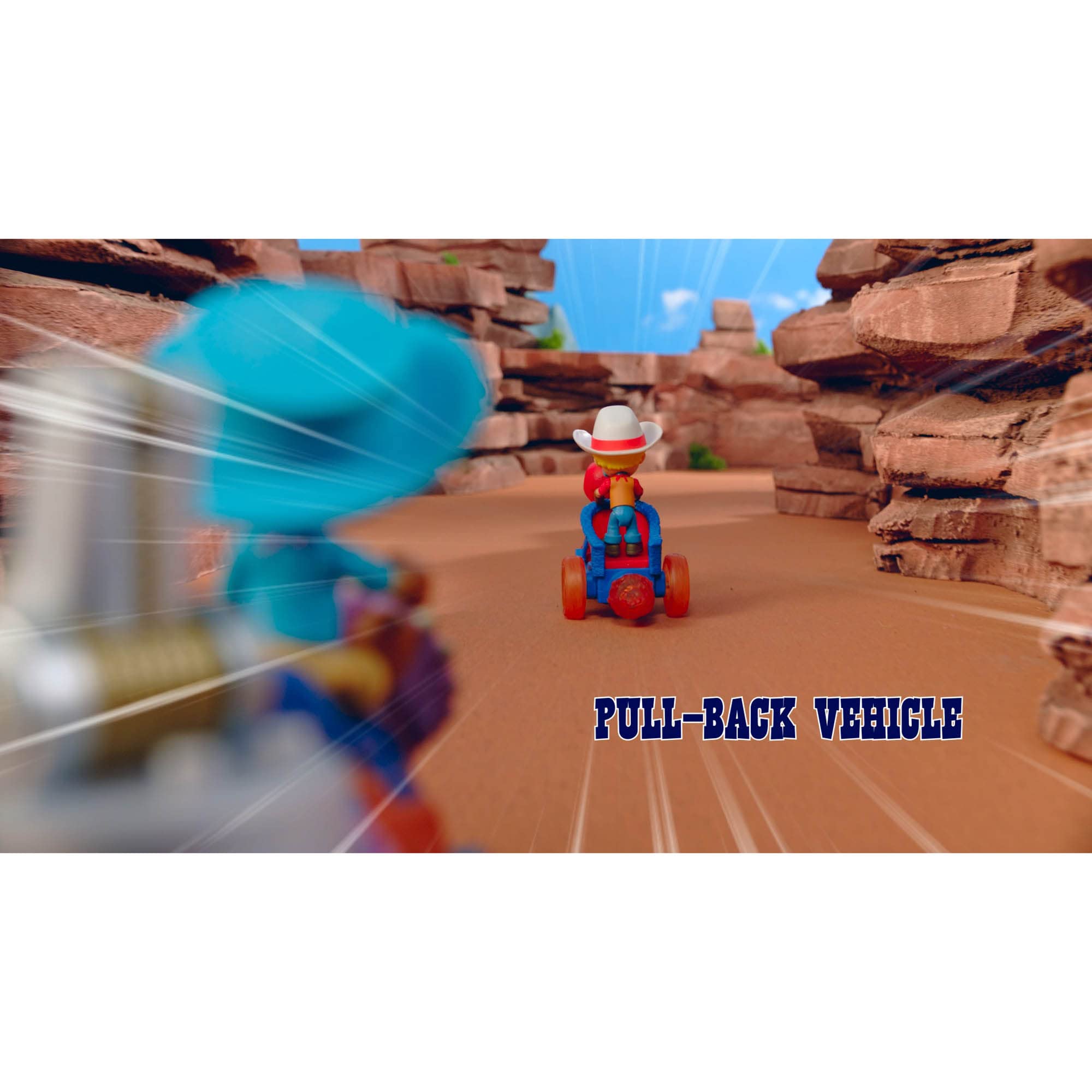 Dino Ranch Jon and Blitz Chariot Vehicle - Features Pull Back 5β Dino Blitz Chariot & 3β Dino Rancher Jon - Three Styles to Collect - Toys for Kids Featuring Your Favorite Pre-Westoric Ranchers