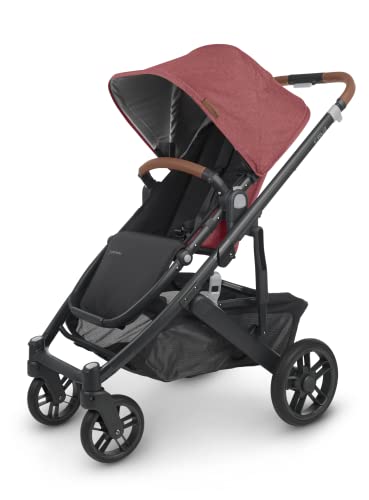 Cruz V2 Stroller - Lucy (Rosewood mélange/Carbon/Saddle Leather) + Bassinet - Lucy (Rosewood mélange/Carbon)