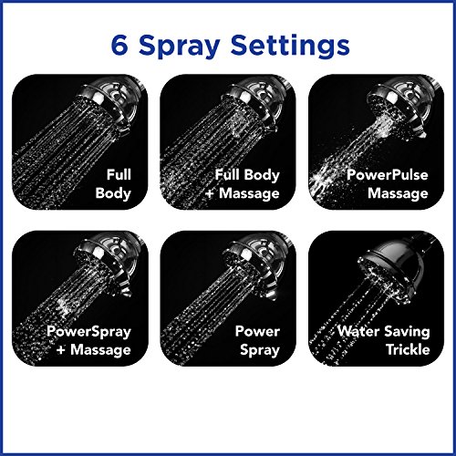 Waterpik PowerPulse Therapeutic Massage Shower Head, Chrome, XAS-613E