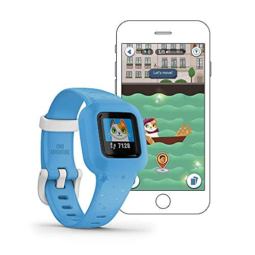 Garmin vivofit jr. 3 Swim-Friendly Fitness Tracker for Kids - Blue Stars (Renewed)