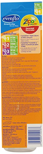 Evenflo Feeding Zoo Friends Plastic Standard Neck Bottles for Baby, Infant & Newborn - Blue/Green/Orange/Pink (Colors May Vary), 8 Oz