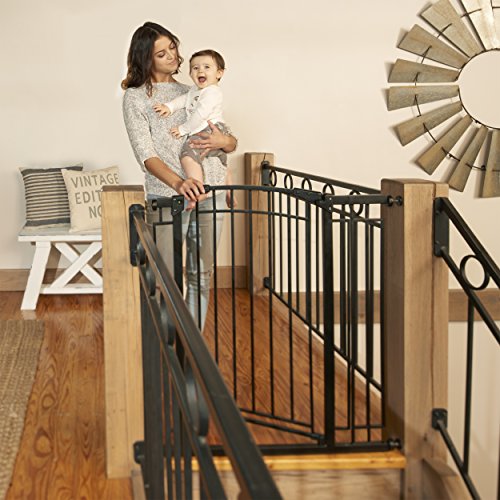 Evenflo Multi-Use Decor Tall Walk-Thru Gate, Black Metal